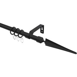 GARDINENSTANGE Olymp Lorenzo 120 cm, 1-l&auml;ufig, 16 mm &Oslash; Schwarz