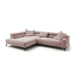 KAWOLA ECKSOFA DELIA Pink Cord Relaxfunktion
