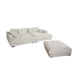 KAWOLA BIG SOFA-SET 6-TLG MADELINE Cremewei&szlig; Cord