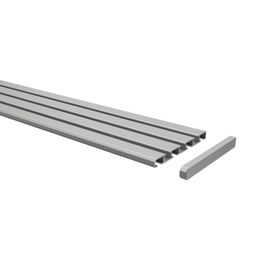 GARDINENSCHIENE Slimline 540 cm (geteilt in 3 x 180 cm), 3-/4-l&auml;ufig Silbergrau