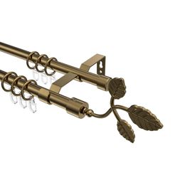GARDINENSTANGE Olymp Alessia 200 cm, 2-l&auml;ufig, 16 mm &Oslash; Messing Antik