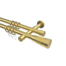 GARDINENSTANGE Prestige Tanara 280 cm (geteilt in 2 x 140 cm), 2-l&auml;ufig, 20 mm &Oslash; Messing-Optik