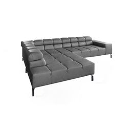 KAWOLA ECKSOFA NELSON Anthrazit Leder Relaxfunktion