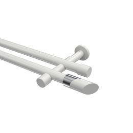GARDINENSTANGE Prestige Verano 200 cm, 2-l&auml;ufig (ohne Ringe), 20 mm &Oslash; Wei&szlig;