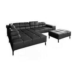 KAWOLA ECKSOFA NELSON Schwarz Leder Relaxfunktion