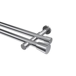 GARDINENSTANGE Prestige Sitra 320 cm (geteilt in 2 x 160 cm), 2-l&auml;ufig (ohne Ringe), 20 mm &Oslash; Chrom