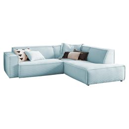 KAWOLA ECKSOFA SAMU Hellblau Cord