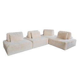 KAWOLA MODULSOFA WIOLO SOFT 4 MODULE 4 KISSEN Cremewei&szlig; Cord