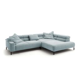 KAWOLA ECKSOFA DELIA Hellblau Cord Relaxfunktion