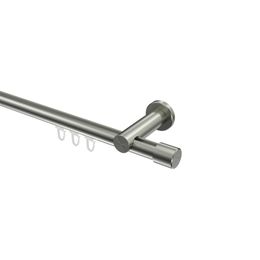 GARDINENSTANGE INNENLAUF Platon Santo 260 cm (geteilt in 2 x 130 cm), 1-l&auml;ufig, 20 mm &Oslash; Edelstahl-Optik