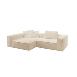 KAWOLA ECKSOFA CARMO Beige Flachgewebe