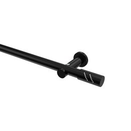 GARDINENSTANGE Platon Zoena 420 cm (geteilt in 3 x 140 cm), 1-l&auml;ufig (ohne Ringe), 20 mm &Oslash; Schwarz