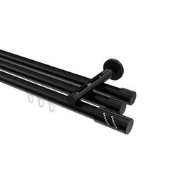 GARDINENSTANGE INNENLAUF Siteno Zoena 200 cm, 3-l&auml;ufig, 20 mm &Oslash; Schwarz