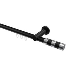 GARDINENSTANGE INNENLAUF Platon Mavell 100 cm, 1-l&auml;ufig, 20 mm &Oslash; Schwarz