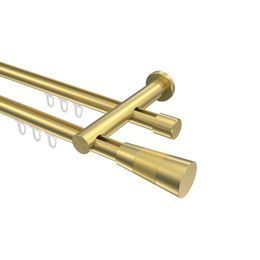 GARDINENSTANGE INNENLAUF Platon Tanara 480 cm (geteilt in 3 x 160 cm), 2-l&auml;ufig, 20 mm &Oslash; Messing-Optik