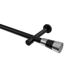 GARDINENSTANGE Prestige Tanara 360 cm (geteilt in 2 x 180 cm), 1-l&auml;ufig (ohne Ringe), 20 mm &Oslash; Schwarz