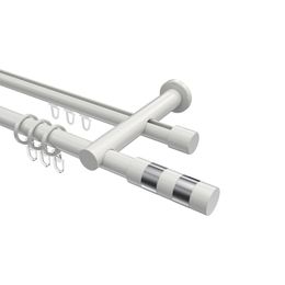GARDINENSTANGE RUNDROHR-INNENLAUF Platon Mavell 400 cm (geteilt in 2 x 200 cm), 2-l&auml;ufig, 20 mm &Oslash; Wei&szlig;