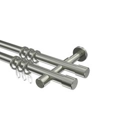 GARDINENSTANGE Prestige Santo 120 cm, 2-l&auml;ufig, 20 mm &Oslash; Edelstahl-Optik