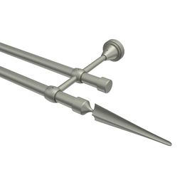 GARDINENSTANGE Primus Lorenzo 100 cm, 2-l&auml;ufig (ohne Ringe), 16 mm &Oslash; Chrom matt