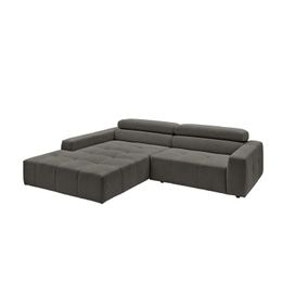 KAWOLA ECKSOFA MIT MOTORISCHEM SITZVORZUG RENO Anthrazit Cord Relaxfunktion