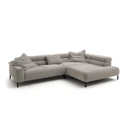 KAWOLA ECKSOFA DELIA Steingrau Cord Relaxfunktion