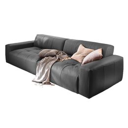 KAWOLA LEDERSOFA MIT SITZTIEFENVERSTELLUNG PALACE Schwarz Leder Relaxfunktion