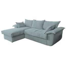 KAWOLA ECKSOFA DAMETO Hellblau Cord Mit Schlaffunktion