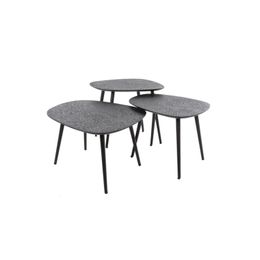 KAWOLA COUCHTISCH LAUCA 3ER SET Schwarz Metall