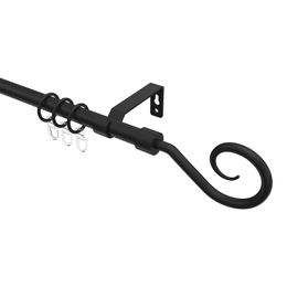 GARDINENSTANGE Olymp Allegra 360 cm (geteilt in 2 x 180 cm), 1-l&auml;ufig, 16 mm &Oslash; Schwarz