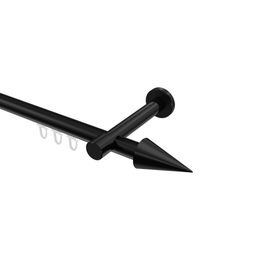 GARDINENSTANGE INNENLAUF Prestige Savio 240 cm (geteilt in 2 x 120 cm), 1-l&auml;ufig, 20 mm &Oslash; Schwarz