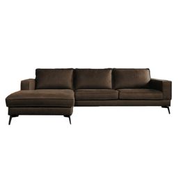 KAWOLA ECKSOFA BLOOM Dunkelbraun Leder