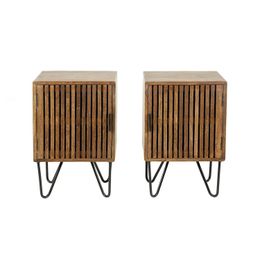 KAWOLA NACHTTISCH SWEAK 2ER SET Holz Mango