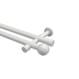 GARDINENSTANGE Prestige Luino 320 cm (geteilt in 2 x 160 cm), 2-l&auml;ufig (ohne Ringe), 20 mm &Oslash; Wei&szlig;