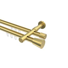 GARDINENSTANGE INNENLAUF Prestige Sitra 520 cm (geteilt in 4 x 130 cm), 2-l&auml;ufig, 20 mm &Oslash; Messing-Optik