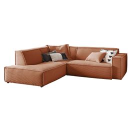 KAWOLA ECKSOFA SAMU Braun Cord