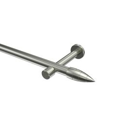 GARDINENSTANGE Prestige Samanto 400 cm (geteilt in 2 x 200 cm), 1-l&auml;ufig (ohne Ringe), 20 mm &Oslash; Edelstahl-Optik