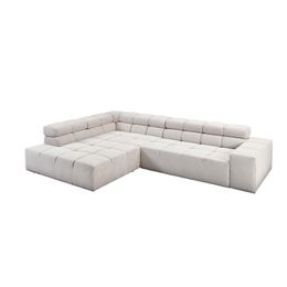 KAWOLA ECKSOFA MIT MOTORISCHEM SITZVORZUG NEVADA Silber Cord Relaxfunktion