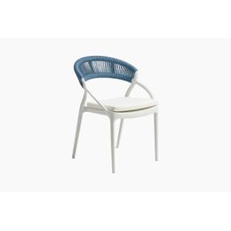 KAWOLA GARTENSTUHL KISO Blau Kunststoff Stapelbar (1er-Set)