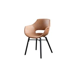 KAWOLA STUHL ZAJA Braun Microfaser (1er-Set)