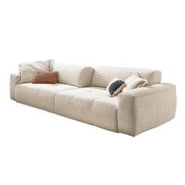 KAWOLA SOFA MIT SITZTIEFENVERSTELLUNG PALACE Wei&szlig; Cord Relaxfunktion