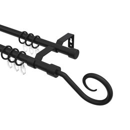 GARDINENSTANGE Olymp Allegra 480 cm (geteilt in 3 x 160 cm), 2-l&auml;ufig, 16 mm &Oslash; Schwarz