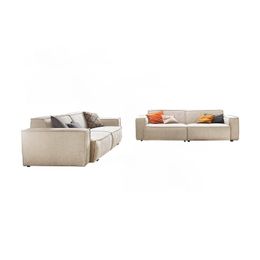 KAWOLA SITZGRUPPE SAMU Beige Webstoff (2er-Set)