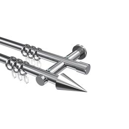 GARDINENSTANGE Platon Savio 320 cm (geteilt in 2 x 160 cm), 2-l&auml;ufig, 20 mm &Oslash; Chrom