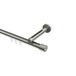 GARDINENSTANGE INNENLAUF Siteno Santo 240 cm (geteilt in 2 x 120 cm), 1-l&auml;ufig, 20 mm &Oslash; Edelstahl-Optik