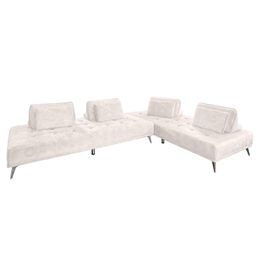 KAWOLA ECKSOFA WIOLO Cremewei&szlig; Velvet
