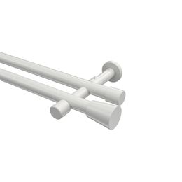 GARDINENSTANGE Prestige Sitra 180 cm, 2-l&auml;ufig (ohne Ringe), 20 mm &Oslash; Wei&szlig;