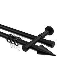 GARDINENSTANGE RUNDROHR-INNENLAUF Prestige Savio 200 cm, 2-l&auml;ufig, 20 mm &Oslash; Schwarz