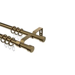 GARDINENSTANGE Olymp Lucan 540 cm (geteilt in 3 x 180 cm), 2-l&auml;ufig, 16 mm &Oslash; Messing Antik