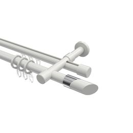 GARDINENSTANGE RUNDROHR-INNENLAUF Prestige Verano 260 cm (geteilt in 2 x 130 cm), 2-l&auml;ufig, 20 mm &Oslash; Wei&szlig;