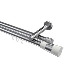 GARDINENSTANGE INNENLAUF Siteno Tanara 400 cm (geteilt in 2 x 200 cm), 2-l&auml;ufig, 20 mm &Oslash; Chrom